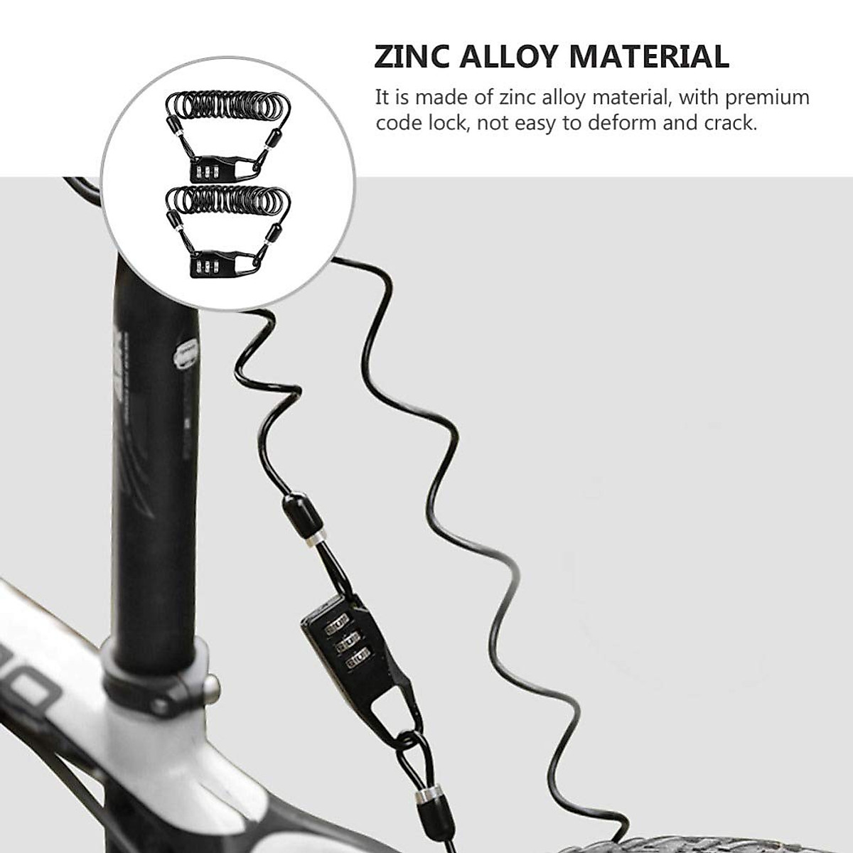 BESPORTBLE 2pcs Cable Lock Scooter Bike Bulk Beads Motorbike Chain Lock Anti- Bike Locks Bike Lock Password Lock Bike Ring Lock Motorcycle Bike Scattered Beads Accessories Steel Cable