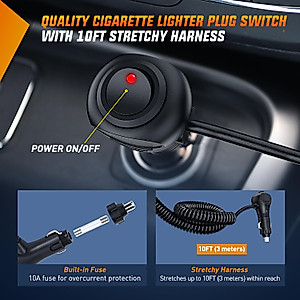 Nilight LED Light Bar 13.5 Inch Triple Row Cigarette Lighter Wiring Strong Magnetic Base Spot Flood Combo 96LEDs Fog Driving Work Roof Bumper Lights for Truck Tractor Golf Cart UTV