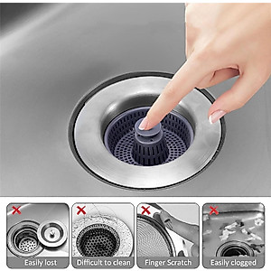 dfgsxifc Indicativet 3 in 1 Sink Drain Strainer, Stainless Steel, Silver