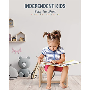 Wooden Toddler Step Stool for Kids 2 Pack - Non Slip Unfinished Wood Single Step Stools for Children - Ideal for Child Toilet, Bathroom, Kitchen, Sink, Potty Stool - Holds 200lbs