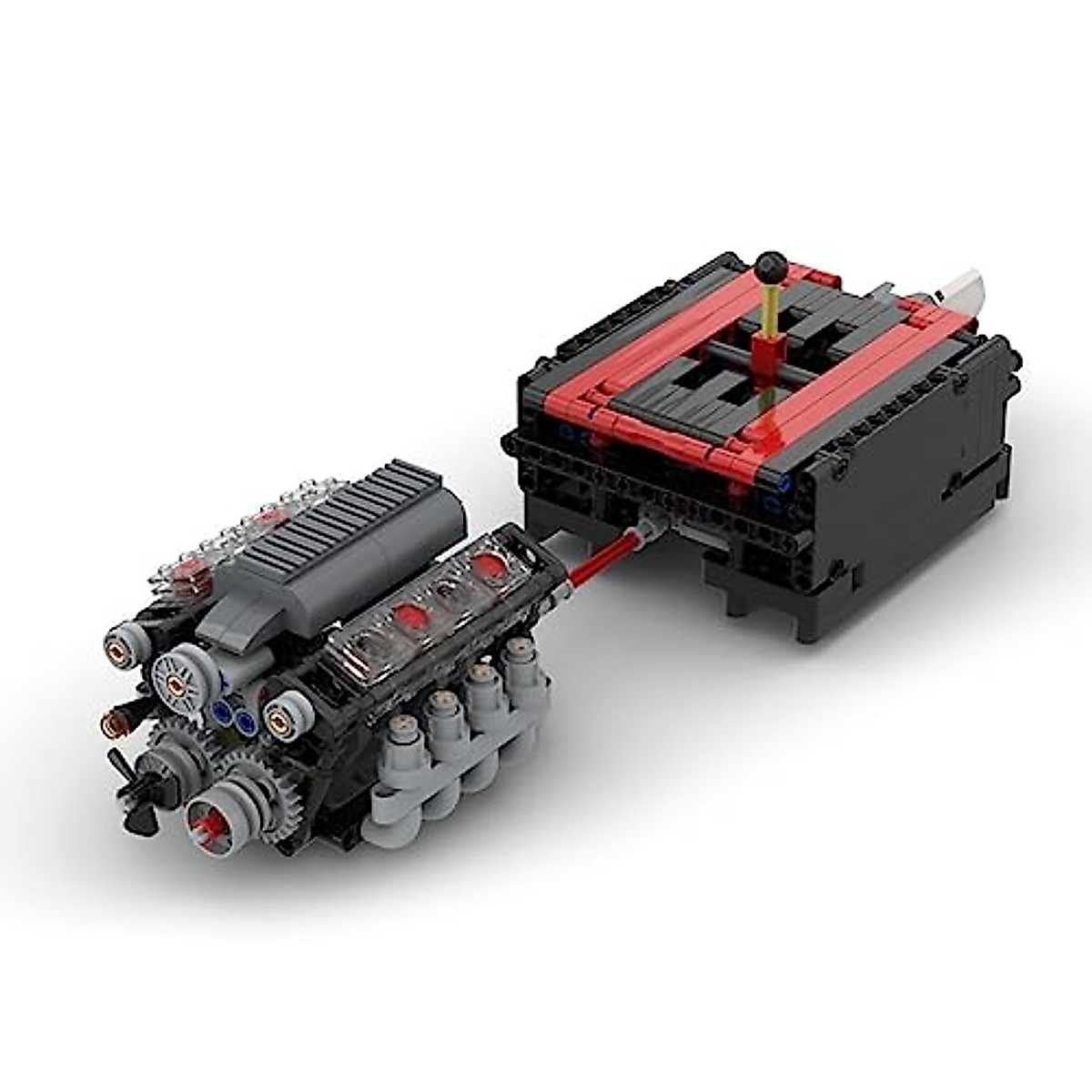 V8 Engine Model Building Set, Engine with Gearbox 568Pcs MOC Building Blocks Kit Construction Toy Compatible with Lego Technic