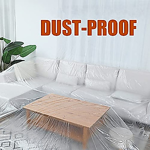 10 Pieces Plastic Drop Sheets for Painting, Waterproof and Dust-Proof Clear Cloth for Furniture Cover, 9x12 Feet Tarps