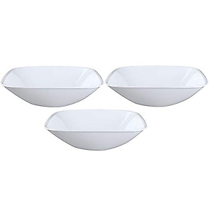 Corelle Square Round 1-1/2 Quart Serving Bowl Set of 3