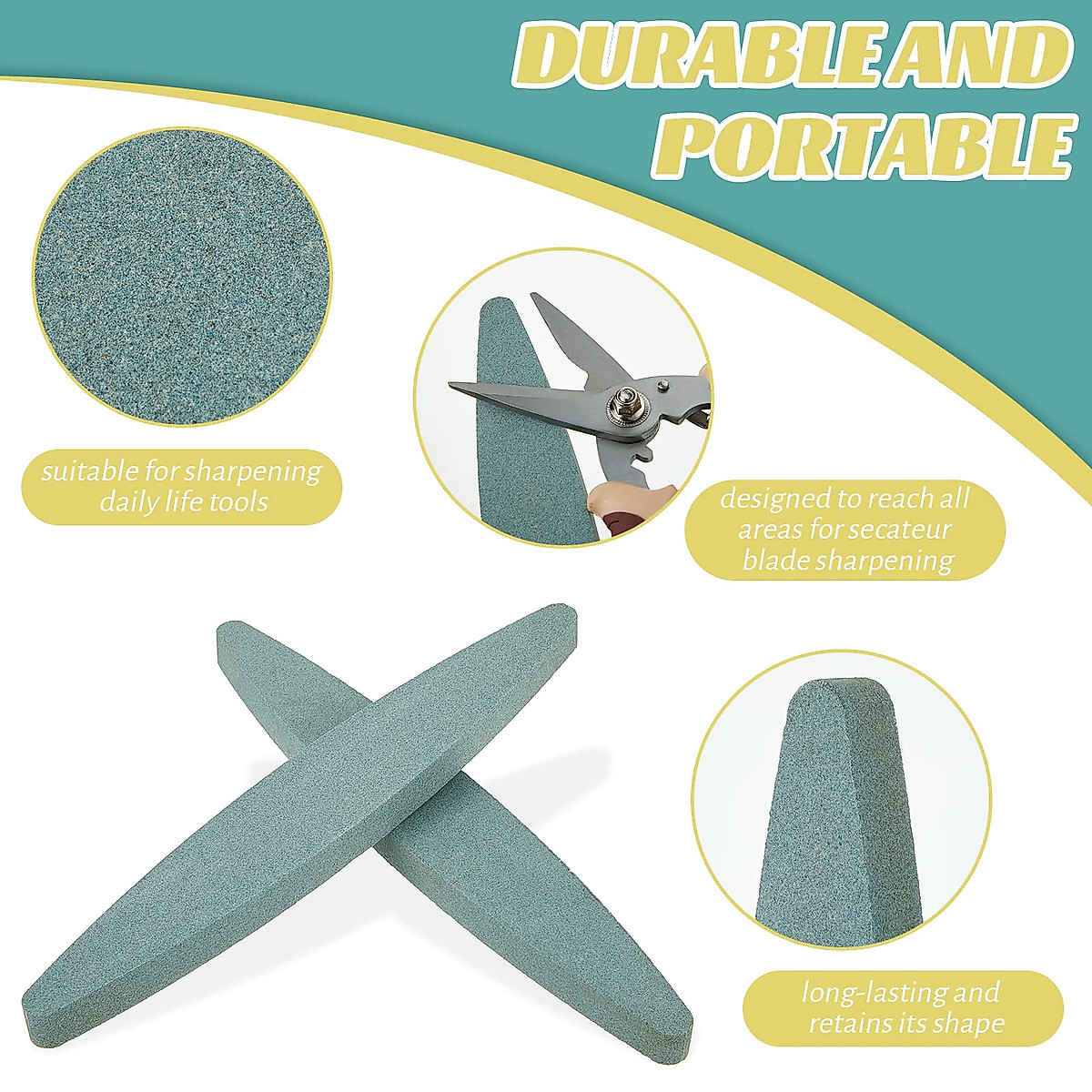2 Pieces Garden Sharpening Stone Knife Sharpener for Garden Tools Garden Tool Sharpener Diamond Coated Sharpener Stone Tool Sharpeners, 9 x 1.47 Inches