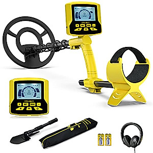 Upgraded Metal Detector for Adults: SAKOBS 11'' Professional Pinpoint Metal Detector IP68 Waterproof with 5 Modes, 7 Type Target Metals, 8 Levels Sensitivity,11" Detection Depth Gold Detector