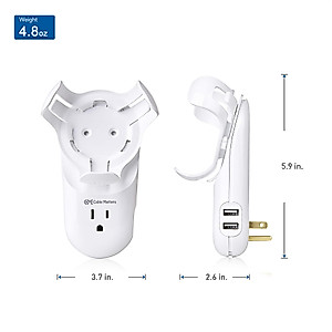 Cable Matters UL Listed Wall Mount with Electrical Outlet and 17W Smart USB Charging for Google Home Mini and Nest Mini
