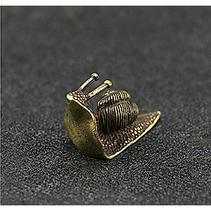 LOTONTJ Brass Statue Miniature Feng Shui Ornament Snail Turns Luck into Your Favor Tea Table Decorative Animal Sculpture Zen Garden Statue Home Office Figurine Attract Good Luck Money