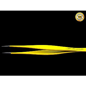 Precision Surgical Grade Tweezers - Best Stainless Steel Sharp Professional Tweezers for Ingrown Hair Extraction, Eyebrow, Face and Body Grooming, Hobby, Splinter, Tick -Needle Nose- By Bellesante