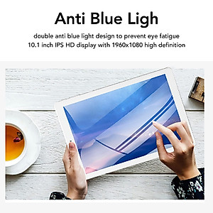Tablet 10.1Inch, Android Tablet with Dual Camera, 5G WiFi Tablet 13MP Camera 8800mAh Tablet Octa Core 2.5Ghz CPU, 6GB RAM 128GB ROM Tablet for Home Office, Silver (US Plug)