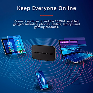 Huawei E5783B-230 Unlocked 300 Mbps 4G LTE Mobile WiFi Hot Spot (4G LTE in Europe, Asia, Middle East, Africa) Black