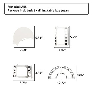 BETYMAO 360° Manual Swivel Adjustable Dining Table Lazy Susan Rotating Food Turntable Food Serving Train Dining Table Turntable for Dining Room Party Decoration 5.25 ft