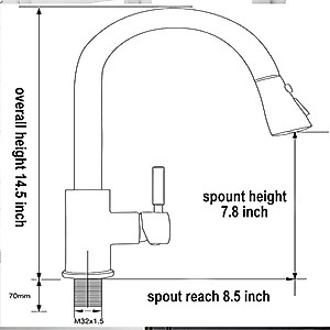 VAPSINT High Arc Single Handle Brushed Nickel Kitchen Faucet with Pull Down Sprayer,Commercial Modern Stainless Steel Kitchen Sink Faucet,Deck Mount Single Hole Pull Out Faucet for Kitchen Sink