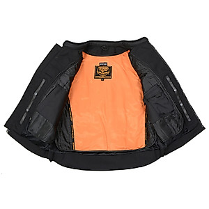 Milwaukee Leather MPM1730 Black Padded Textile Motorcycle Jacket for Men w/Reflective Skulls - All Season Motorcycle Jacket - X-Large