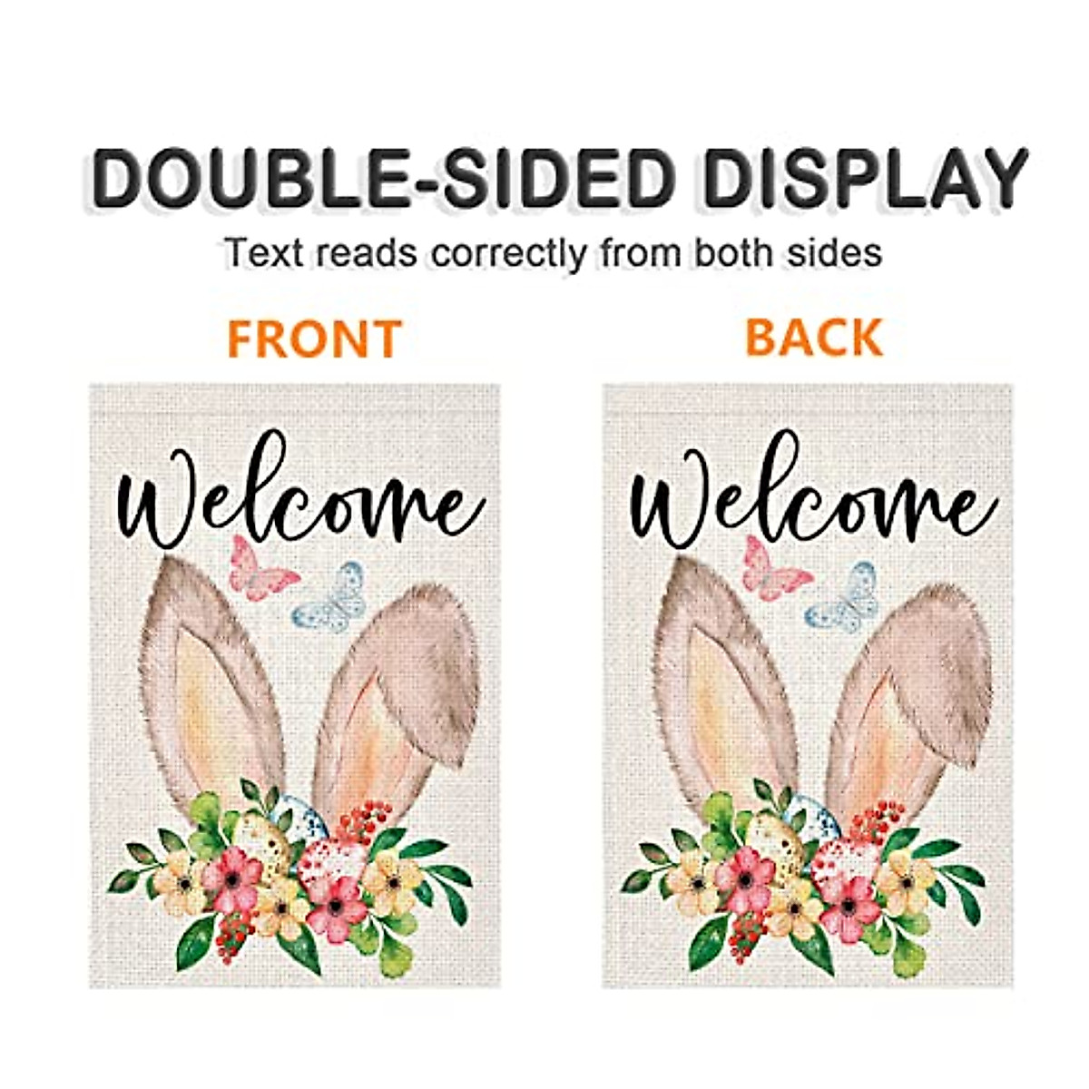 Doncida Seasonal Garden Flags Set of 10 Double Sided Burlap 12x18 Inch Welcome Easter Spring Holidays Garden Flag, Small Yard Flag for Outdoor Decorations
