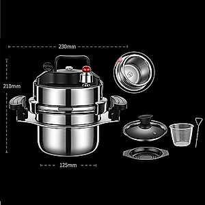 shamjina Pressure Cooker Outdoor Easy to Clean Multifunction Cooking Pot Cookware Stainless Steel Kitchen Travel 2L Non sticking Pressure Canner, Style E