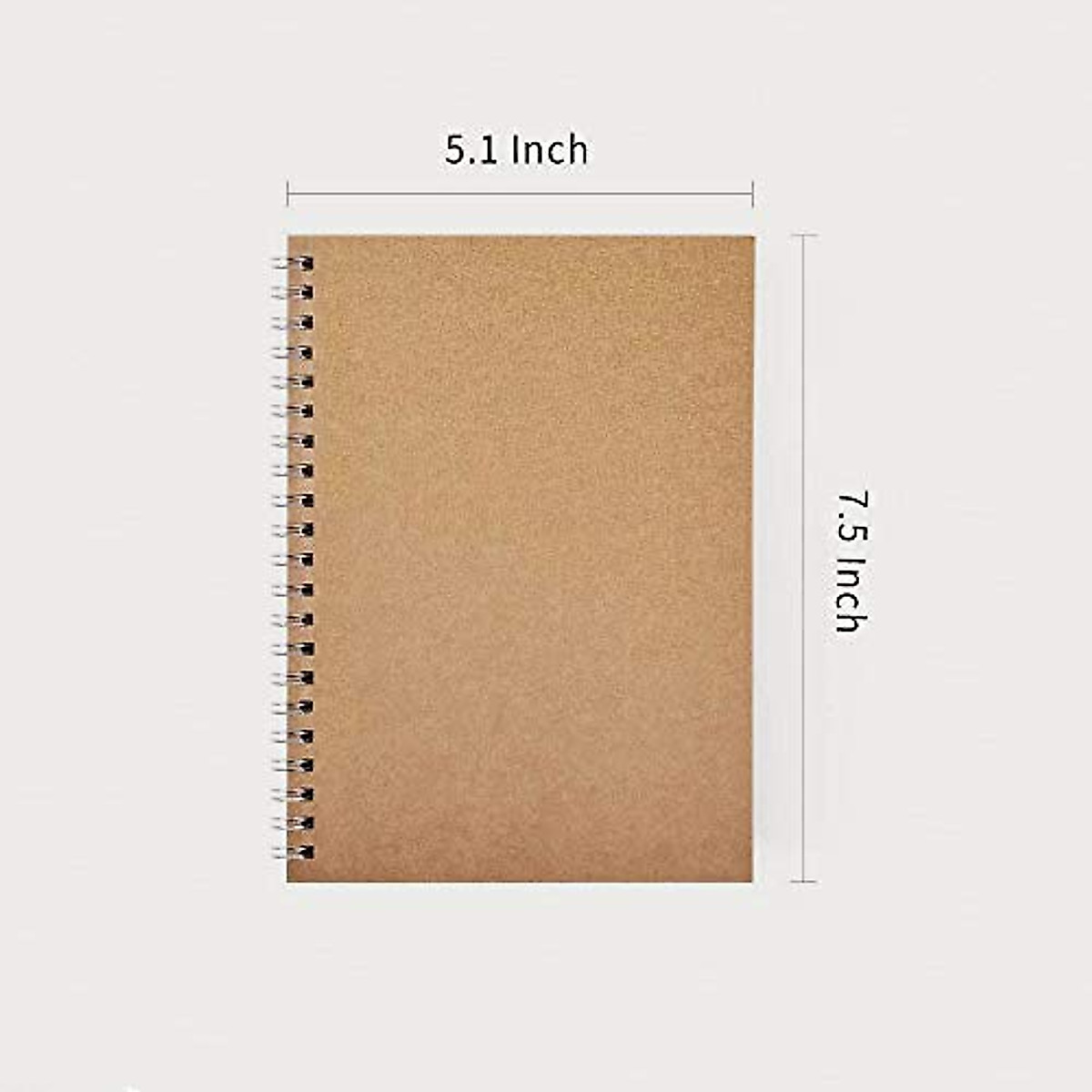Blank Spiral Notebook Soft Cover Journal,Unlined Sketch Book Pad (6 pack)