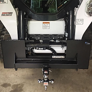 Titan Attachments Universal Cut Out Receiver Mount Plate, 1/4" Thick Skid Steer Plate Attachment, 2" Receiver Hitch, 3000 LB Weight Capacity, Quick Tach Steel Mount Plate Adapter