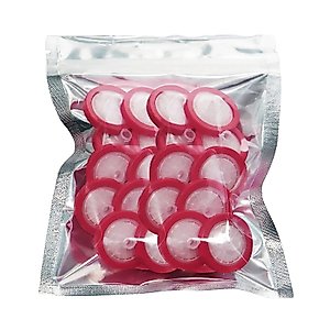 ADAMAS-BETA 25 Pack PTFE Syringe Filter 25mm Membrane Diameter 0.22um Pore Size Scientific Syringe Filters Non Sterile Red
