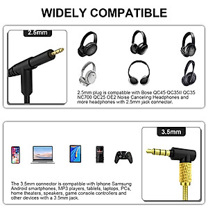 QC35 Boom Microphone with Mute and Volume Control Compatible with Bose QC25, QC35 II, QC35, QC45, NC700 Gaming Headphones, 6ft