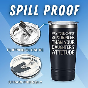 Onebttl Dad Gifts from Daughter, Funny Dad Tumbler Coffee Mug for Father's Day, Birthday, Christmas, Stainless Steel Travel Mug 20oz - Strong Coffee