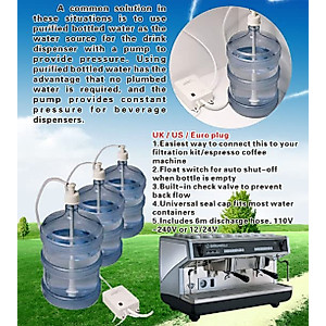 YEEHEMES Bottled Water Dispenser Pump System US Plug 20ft Hose Outlets Used for Coffee Machine Icemaker Refrigerator Kitchen Camping RV 5 Gallon Jug Fresh Drinking Bottled Water Pump