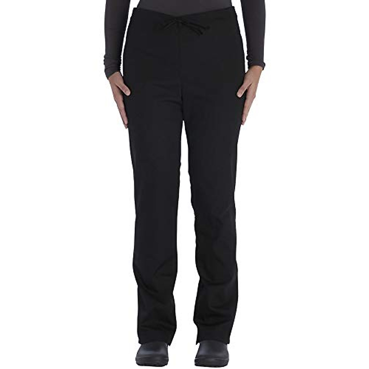 Vital Threads Men and Women Scrubs Set V-Neck Top & Drawstring Pant, VT526C, M, Black