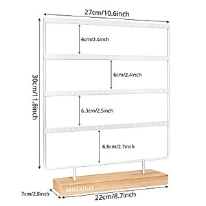 Mocolo Earring Holder Stand, Earring Organizer Display Holder Stand for Hanging Earrings(88 Holes & 4 Layers) (White)
