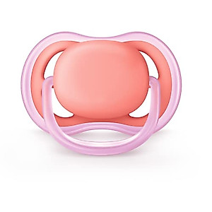 Philips AVENT Ultra Air Pacifier, 6-18 Months, Pink/Peach, 4 Pack, SCF245/42