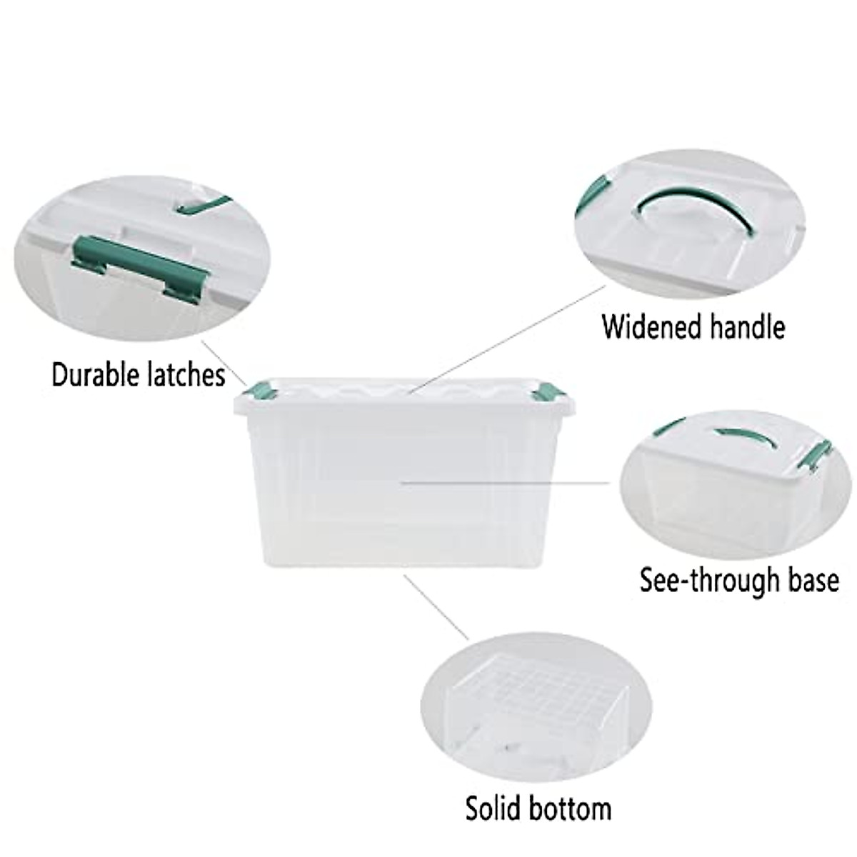 Ggbin 12 Quart Latching Storage Box with Lid, 1 Pack Plastic Organizing Bin