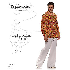 Underwraps Costumes Men's Plus-Size Bell Bottom Pant, White, XX-Large