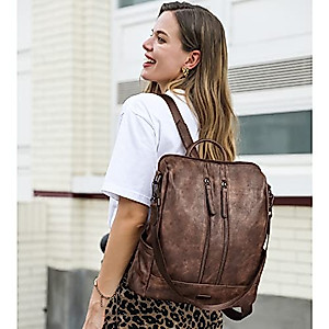 CLUCI Leather Backpack Purse for Women Convertible Large Travel Ladies Designer Fashion Casual Shoulder Bag