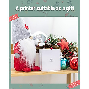 Memoqueen Mini M02 Pocket Printer, Portable Bluetooth Thermal Sticker Printer Mobile Printer, Compatible with iOS & Android, for DIY Journal,Notes, Cartoon,Mini Banner, White