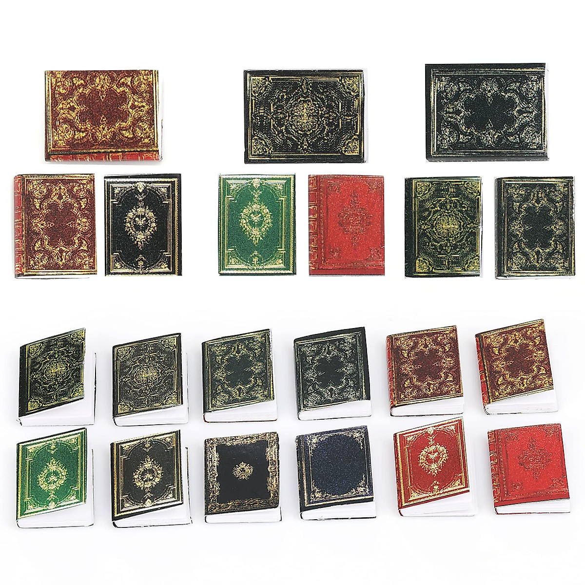 Molain Miniatures Dollhouse Books, 1:12 Scale Mini Books, Model Decoration for Dollhouse Accessories Boys and Girls Play Entertainment Supplies (12 Pcs)