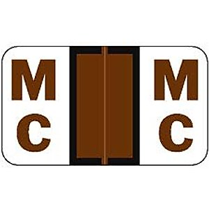 Doctor Stuff - File Folder Labels, Alphabet Letter Mc, Jeter/TAB 5100 - JXAM Series Compatible Alpha Stickers, Brown, 15/16" x 1-5/8", 225 Labels per Package