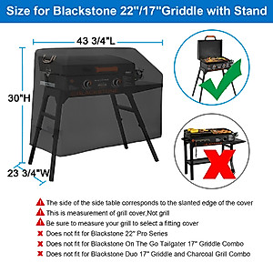 KINGLY Griddle Cover for Blackstone 22/17 Inch Griddle with Hood & Stand, Rip-Proof Heavy Duty, Waterproof UV & Fade Resistant, Velcro Strap & Air Vent