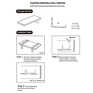 Floating Bookshelves Set of 2 - Double Storage Unique Wall Bookshelf, Invisible Floating Bookshelves Wall Mounted, Hanging Bookshelf, Unique Design-Wall Book Shelves for Living Room(16.5W x 7D)