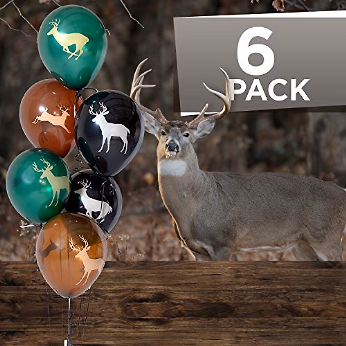 Havercamp Next Camo Party Bucks Latex Balloons | 6 Count | Great for Hunter Themed Party, Camouflage Motif, Birthday Event, Graduation Party, Father's Day Celebration