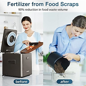 IUHAND Compost Bin Kitchen, Smart Waste Kitchen Composter, Electric Composter Indoor/Outdoor with Base, Food Cycler with 3L Capacity, Compost Machine for Countertop, Counter, Starry Gray