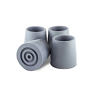 Essential Medical Supply Replacement Walker/Commode Tips, Gray, 1 1/8"