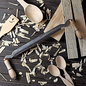 Draw-Knife. Straight Draw Shave with High Carbon Steel Blade. Hight Quality Wooden Handles - STAMESKY (9' INCH WORKABLE Blade)