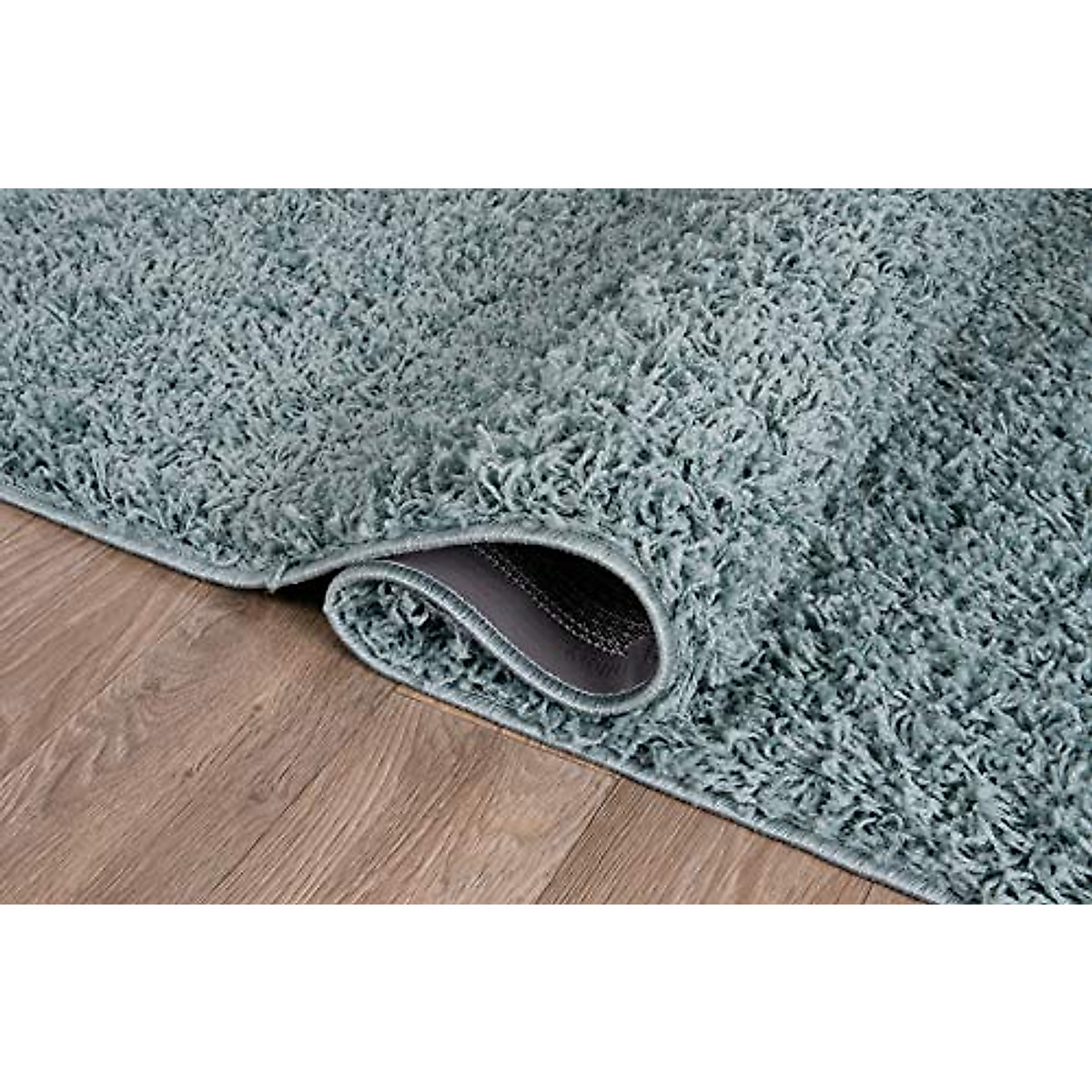 Rugshop Solid Cozy Plush Shag Area Rug 5' x 7' Blue