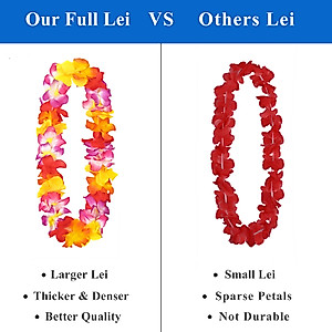 Waipfaru Hawaiian Leis for Luau Party, 54Pcs Hawaiian Flower Leis include 18 Flower Hair Clips, Hawaiian Leis for Luau Party Decorations, Hawaiian Themed Party Decorations, Birthday, Wedding, Beach…