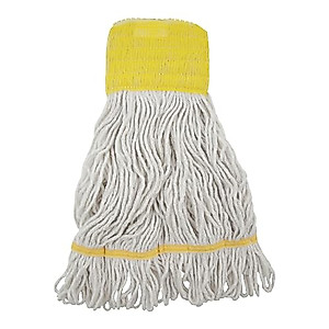Boardwalk BWK501WH 5 in. Headband Cotton/Synthetic Super Loop Wet Mop Head - Small, White (12/Carton)