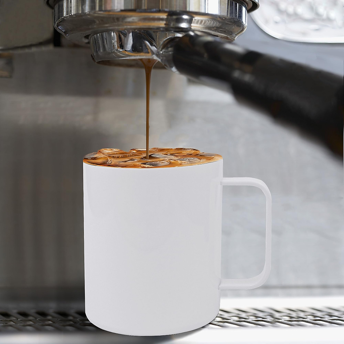 JYLJINGYULI 6 Pack 12 oz Sublimation Tumblers with handle Coffee Blanks, with Lid and Straw Cups Blank Bulk, Straight Skinny Insulated Cup Stainless Steel Water Bottle for Craft DIY…