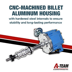 A-Team Performance - HEI Complete Distributor 65,000 Volts Coil - Compatible With Big Block Ford FE V8 352 360 390 406 410 427 428 One-Wire Installation Blue Cap