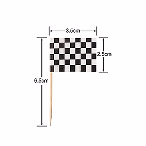 Pangda 100 Pack Checkered Racing Flag Toothpicks Cupcake Picks Toothpick Flag Dinner Flags Race Car Cake Toppers Decorations Party Supplies