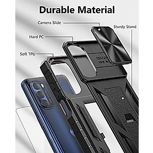 for Motorola Moto G-Stylus 4G-2022 Case: Military Grade Drop Proof Protective Rugged TPU Matte Shell | Thin Shockproof Durable Protection Tough Cell Phone Cover with Built-in Kickstand (NOT 5G)