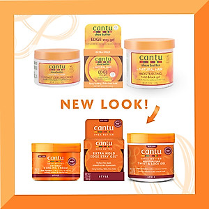 Cantu Hair Treatment Kit with Coconut Curling Cream, Edge Stay Gel, and Twist & Lock Gel with Shea Butter for Natural Hair