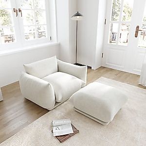 TIFLON Modular Sectional Sofa,50inch Minimalist Sofa Couch,Convertible Couch, Chenilleyarn 1 Seat Modern Living Room Sofa Sets for Office House-Beige