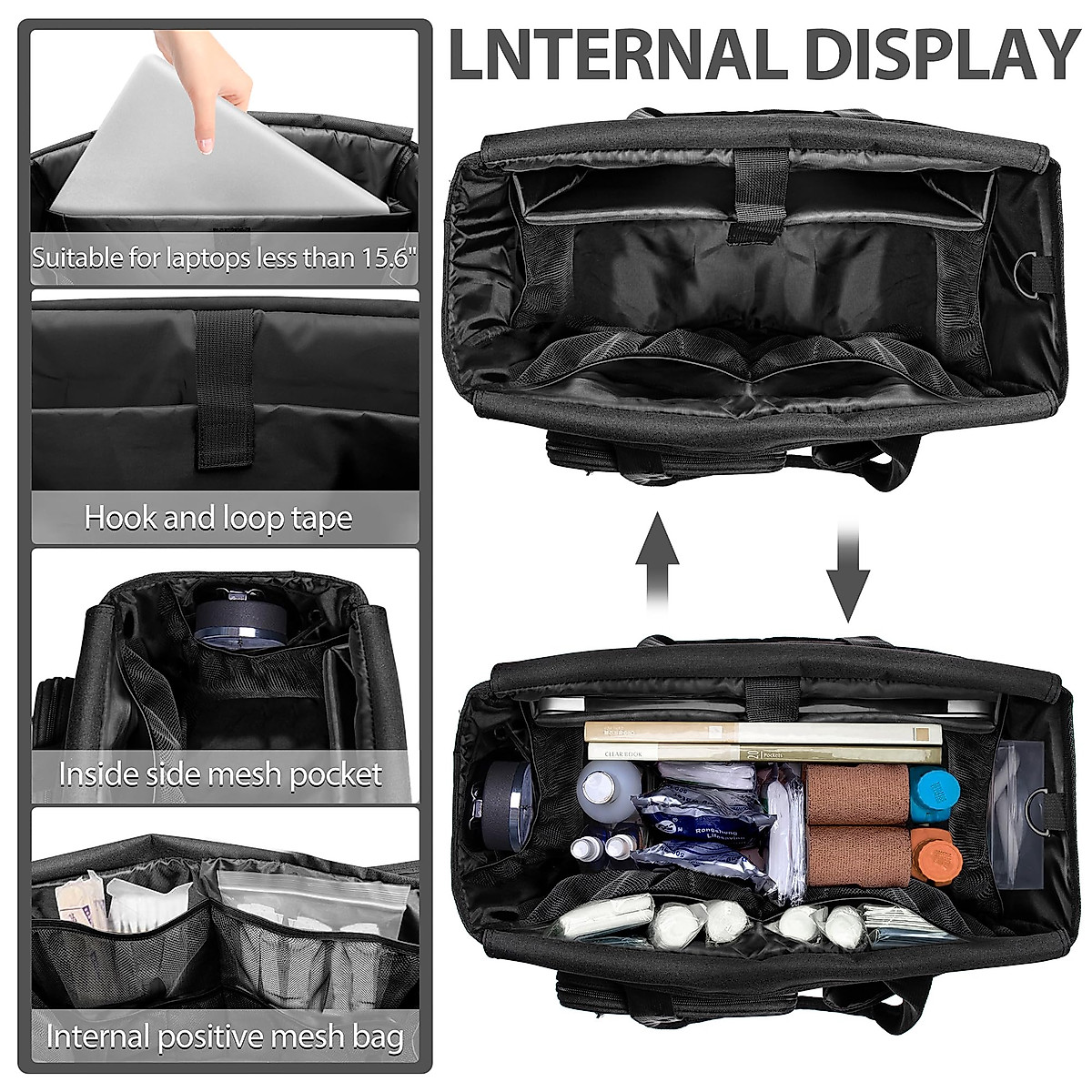 TORIBIO Nurse Bag for Work, Home Care Nursing with Padded Laptop Sleeve, Multi Pocket Shoulder Portable Storage Tote Bag for Working/Teacher/Students/Clinical